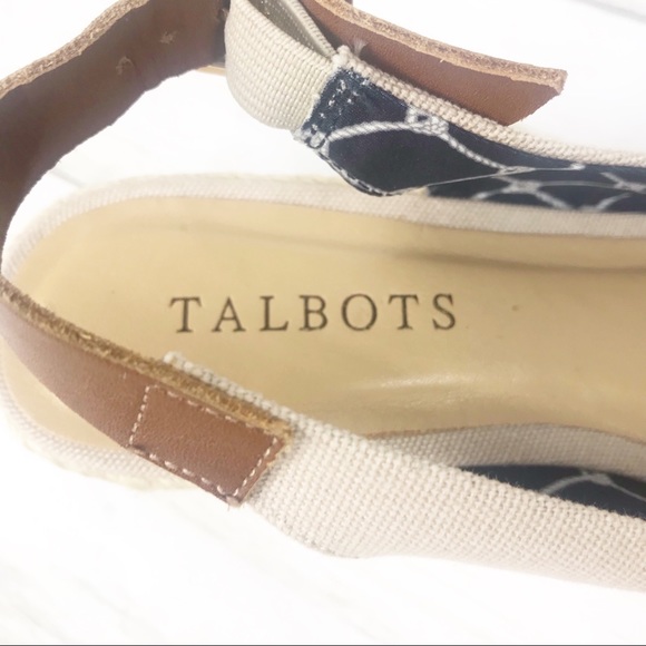 Talbots | Shoes | Talbots Beige Peep Toe Espadrille Wedge Slingback ...